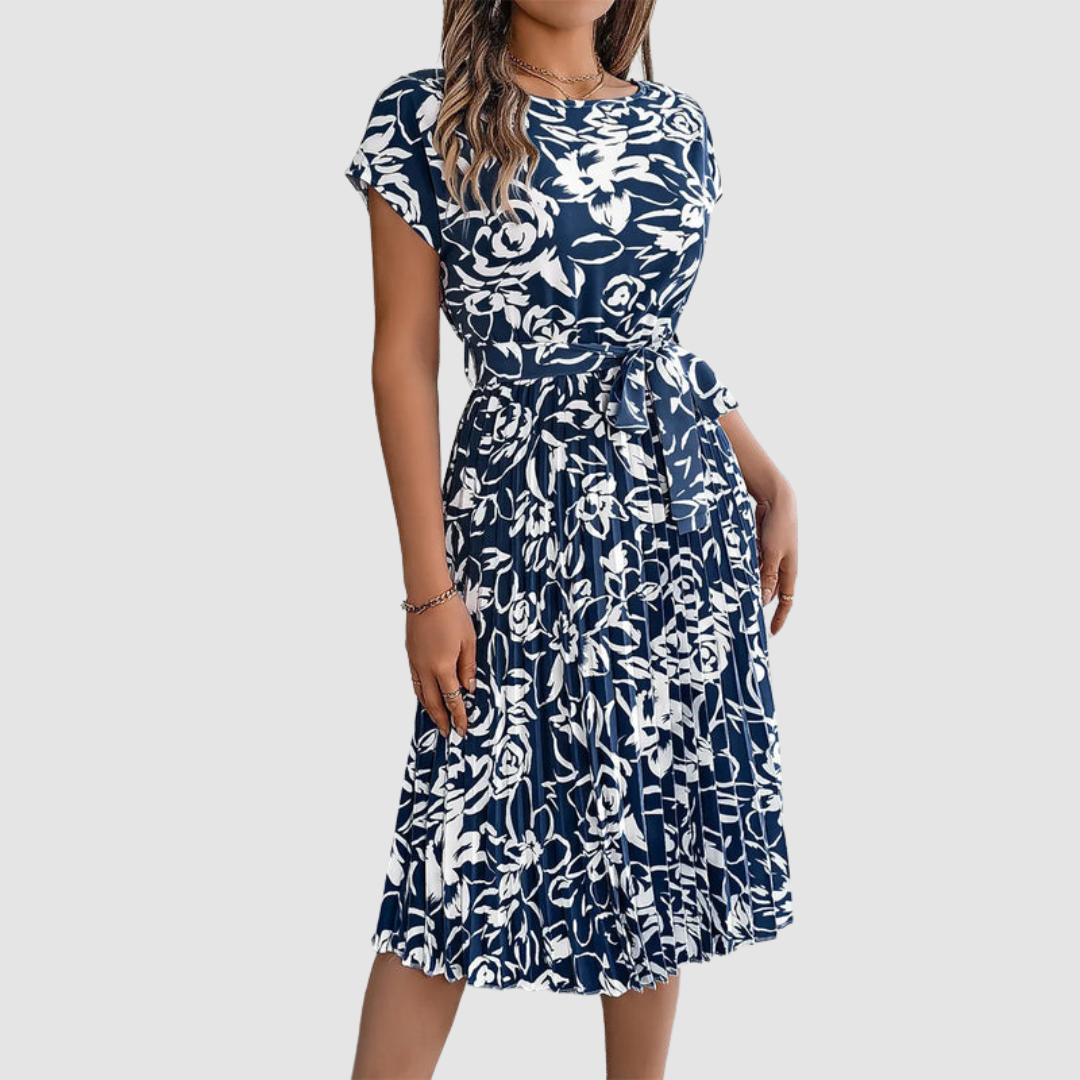 Rosie™ Elegant Floral Pleated Dress – Grayson & Porter
