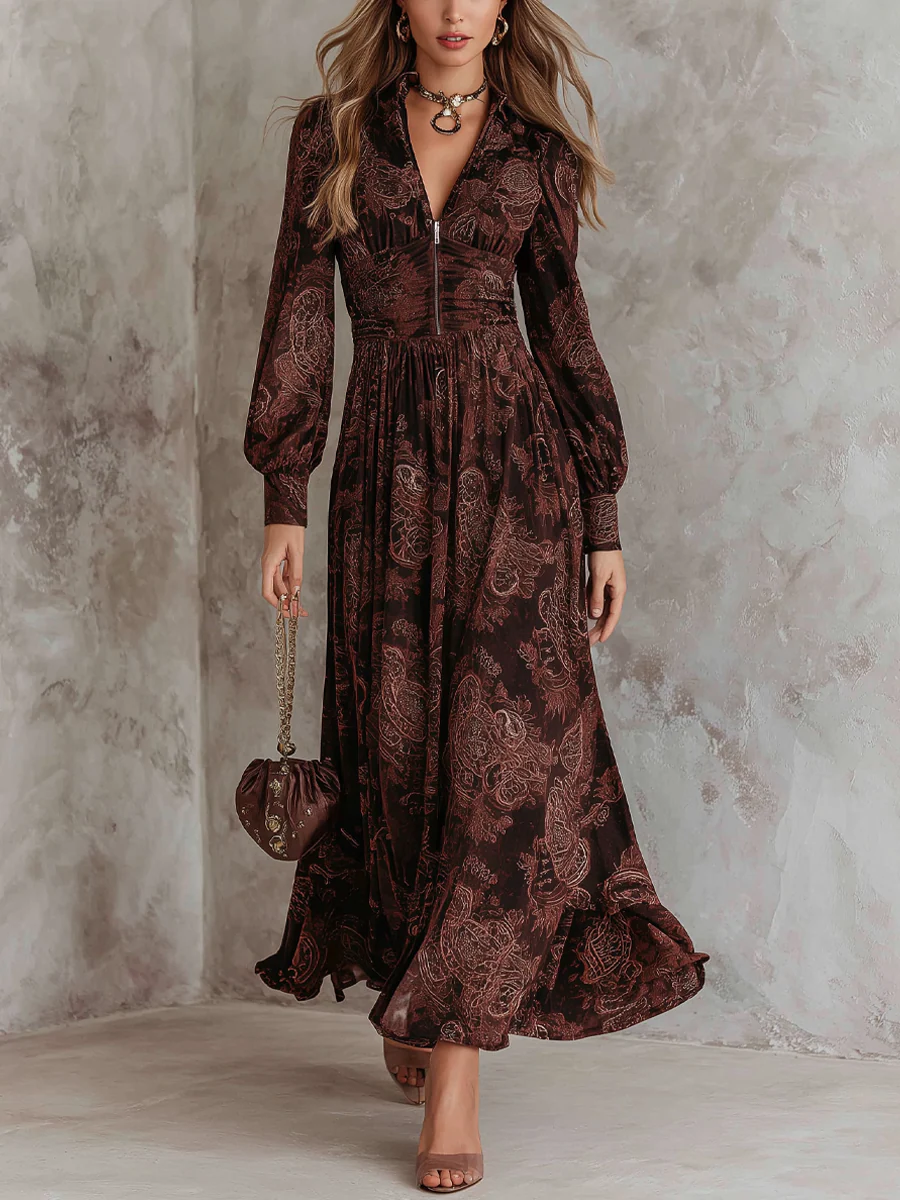 Amelia™ Paisley Zip Maxi Dress – Grayson & Porter