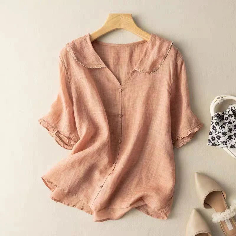 Selena™ Cotton Short Sleeve Blouse – Grayson & Porter